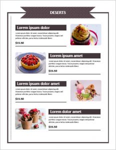 6+ Free Food & Restaurant Menu Card Templates for MS Word