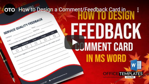 22+ Free Feedback or Comment Card Templates for MS Word