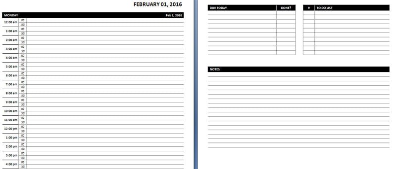 Daily Weekly MS Word Planner Templates Office Templates Online