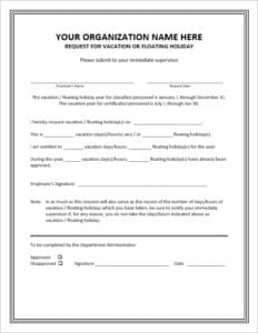 Employee Vacation/Leave Request and PTO Forms
