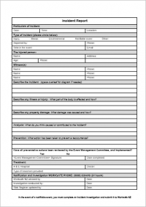 15+ Free Incident Report Forms and Templates for MS Word