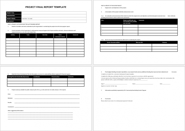 6 Professional Project Report Templates For Microsoft Word