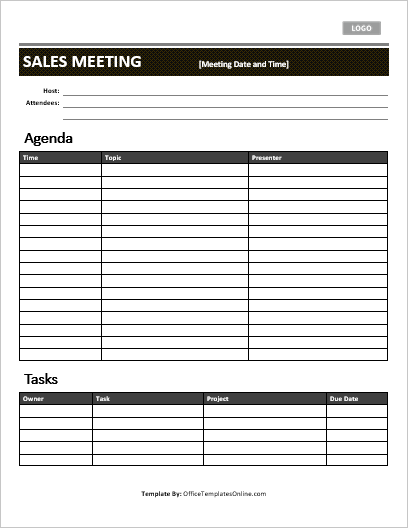 5 Professional Meeting Agenda Templates For MS Word PDF