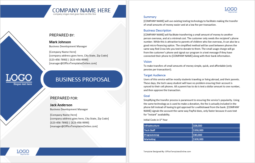 Word Business Proposal Template Sketsa