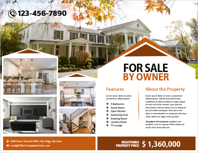 Free FSBO For Sale By Owner Flyer Templates For MS Word