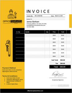 Plumbing Services Invoice Template