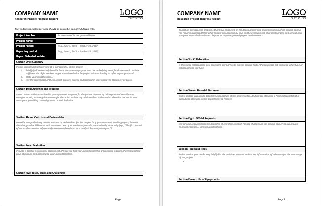 Download Annual Progress Report Template