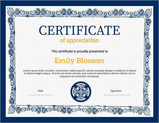 Is There A Certificate Template In Microsoft Word Infoupdate