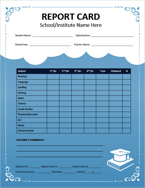 Report Card In Excel Format Free Infoupdate
