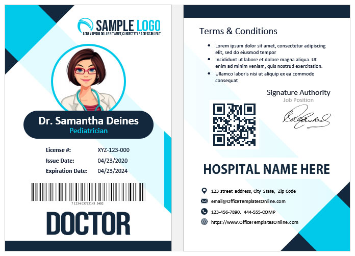 Free 12 Hospital ID Card Templates Formats For MS Word