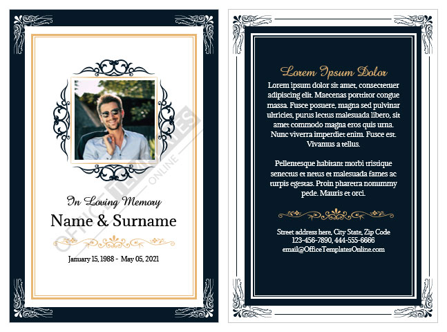 Printable Memorial Card Template Microsoft Word Printable Templates