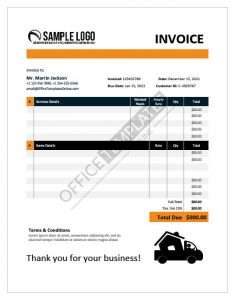 Invoice Template for Moving Services