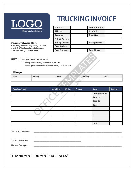 Transportation Invoice Ilhamsrko