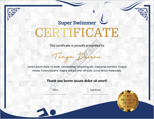 Athletic Certificate