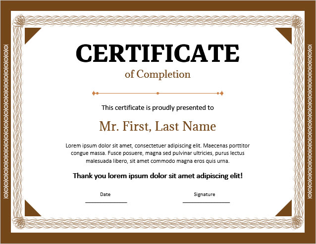 5 Certificate For Project Completion Templates In MS Word