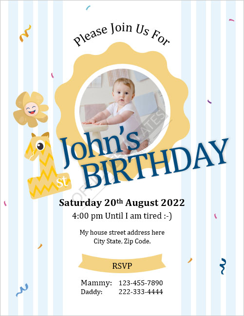 Blank 1st Birthday Invitation Card For Baby Boy Various Design Www Blank 1st Birthday Invitation Card For Baby Boy Various Design Www