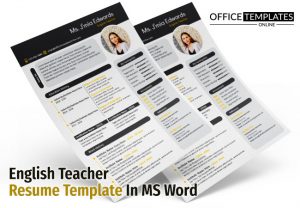 11+ Free Teachers Resume Templates in MS Word Format