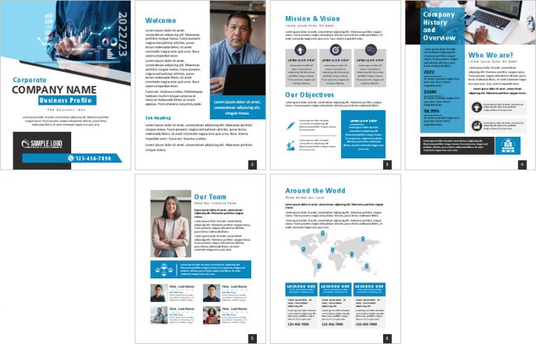Company Profile Booklet Templates for MS Word