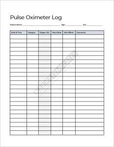 5+ Printable Free Pulse Oximeter Chart/Log Templates