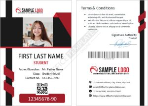 12+ FREE Student ID Card Templates in MS Word Format