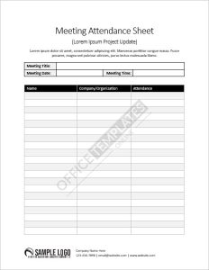 24+ Free Meeting Attendance Sheet Templates for MS Word
