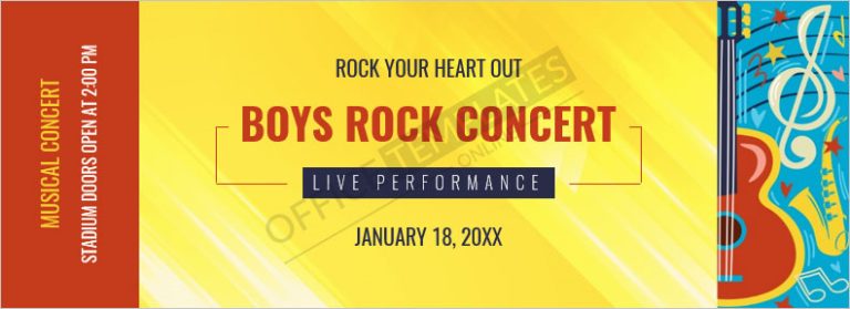 14+ Free Event Ticket Templates in MS Word Format