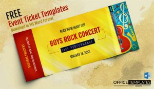 14+ Free Event Ticket Templates in MS Word Format