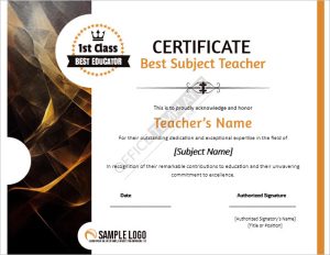 12+ Free Teacher Certificate Templates in MS Word Format