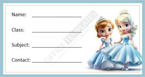 Elsa Anna Name Tag for Student’s Notebook