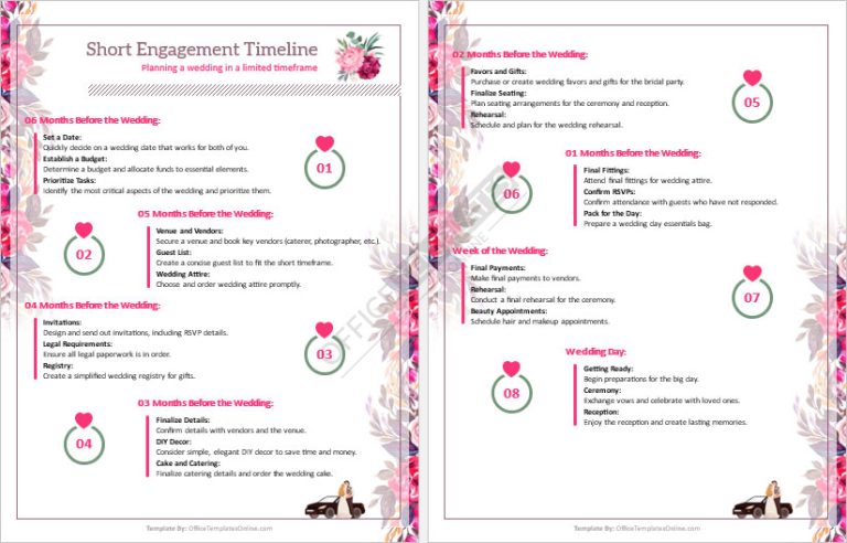 17+ FREE Wedding Timeline Templates in MS Word Format