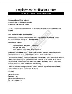 24+ Free Employment Verification Letter Templates - MS Word