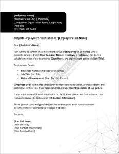 24+ Free Employment Verification Letter Templates - MS Word
