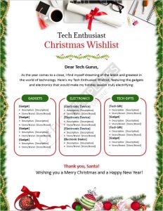Free 10+ Christmas Wish List Templates for Festive Gifting