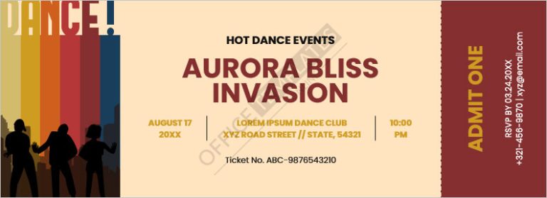 9+ Free Admit-One Ticket Templates in MS Word Format