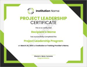 11+ Certificate for Project Completion Templates in MS Word