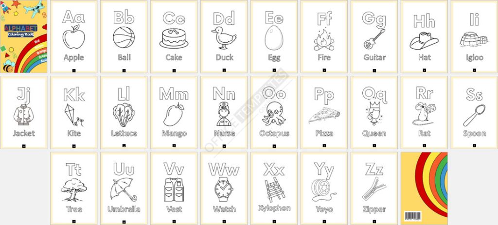 17+ Free Printable Coloring Book Templates for Kids in MS Word