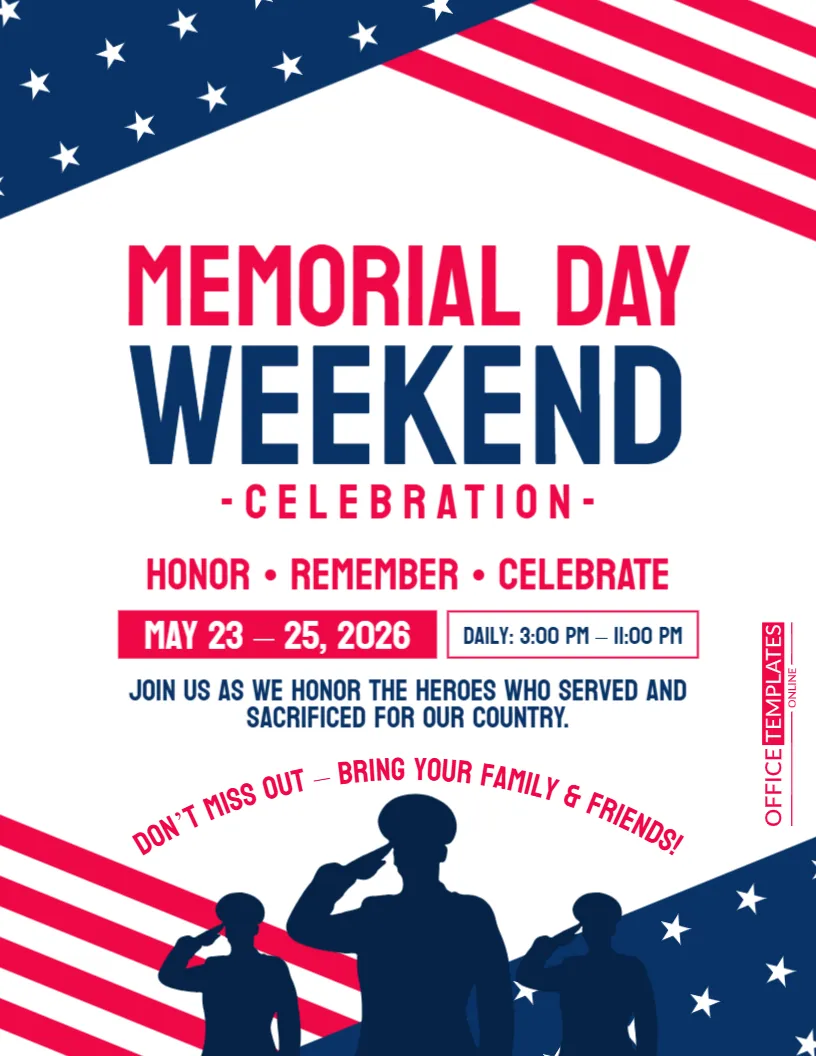 Memorial Day Freedom Celebration Flyer Template | Editable Online