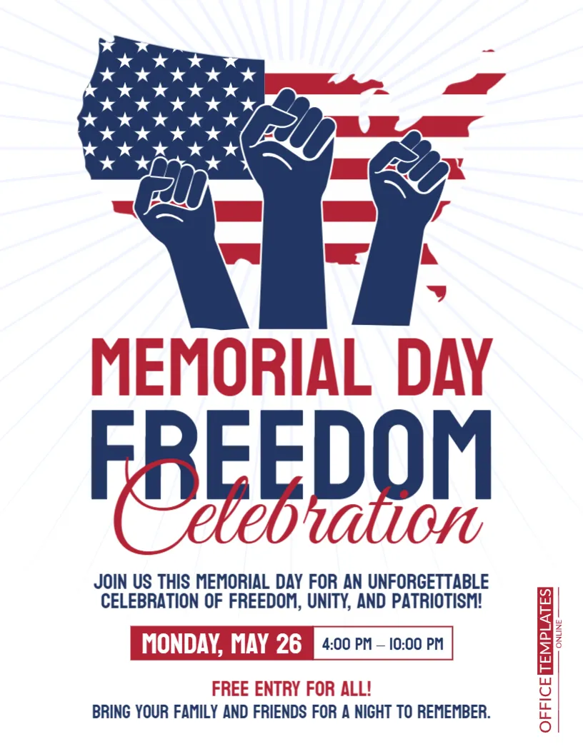Memorial Day Freedom Celebration Flyer Template | Editable Online