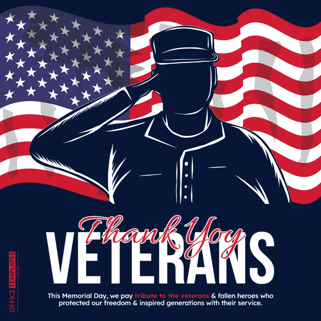 Memorial Day Veterans Tribute Social Graphic Template