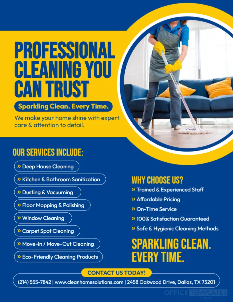 Pool Cleaning Flyer Template | Editable Pool Service Flyer