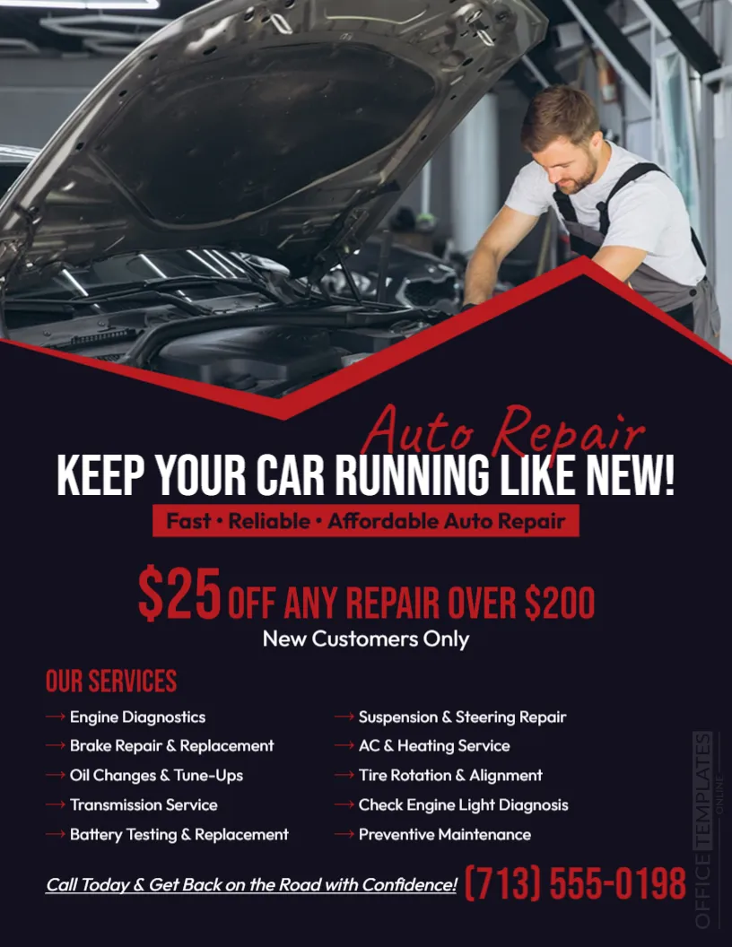 Car Detailing Flyer Template – Editable Auto Detailing Flyer